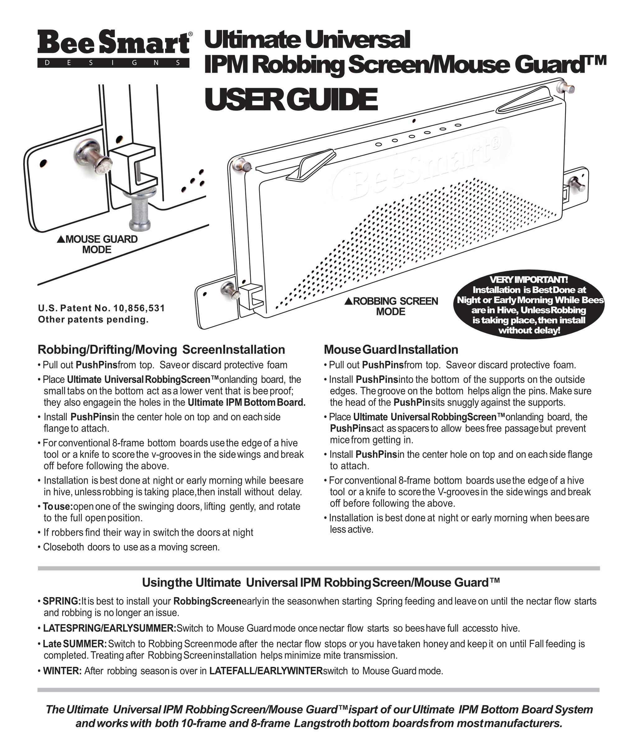 Bee Smart Ultimate Robbing Screen – Spears Bee Farm